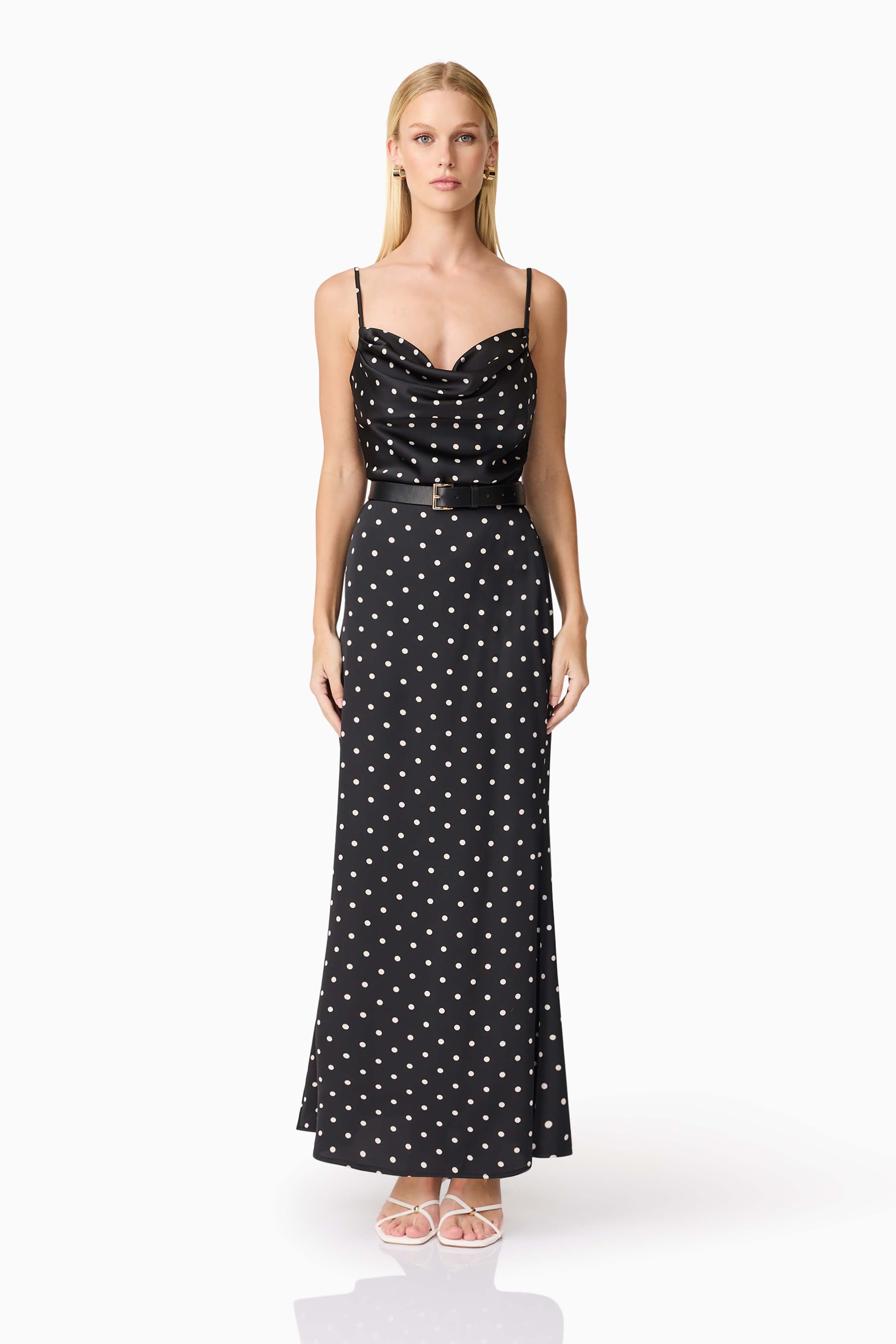 CURAAE Aurellia Cami Top & Skirt Set in Black Polka Dot – Elliatt