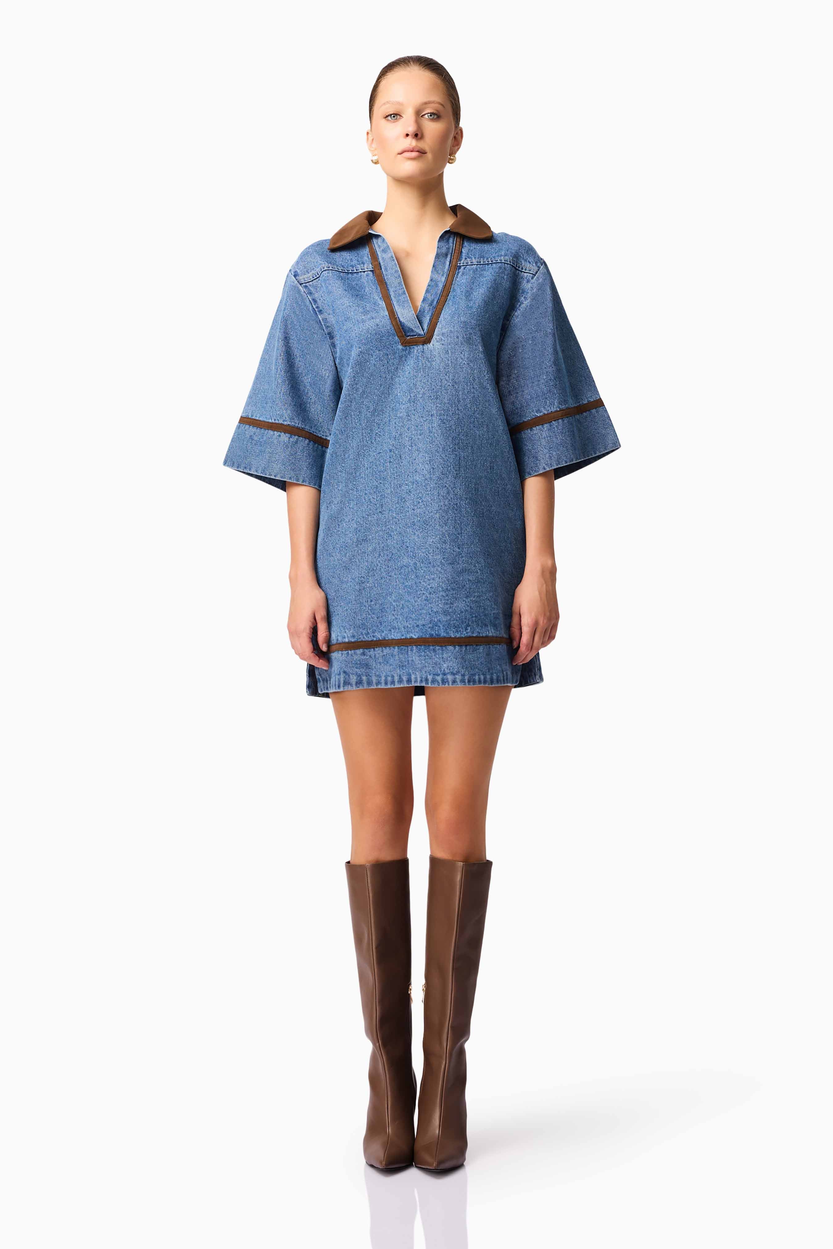 Shop CURAAE Rhea Denim Shirt Dress | Box Fit Silhouette – Elliatt