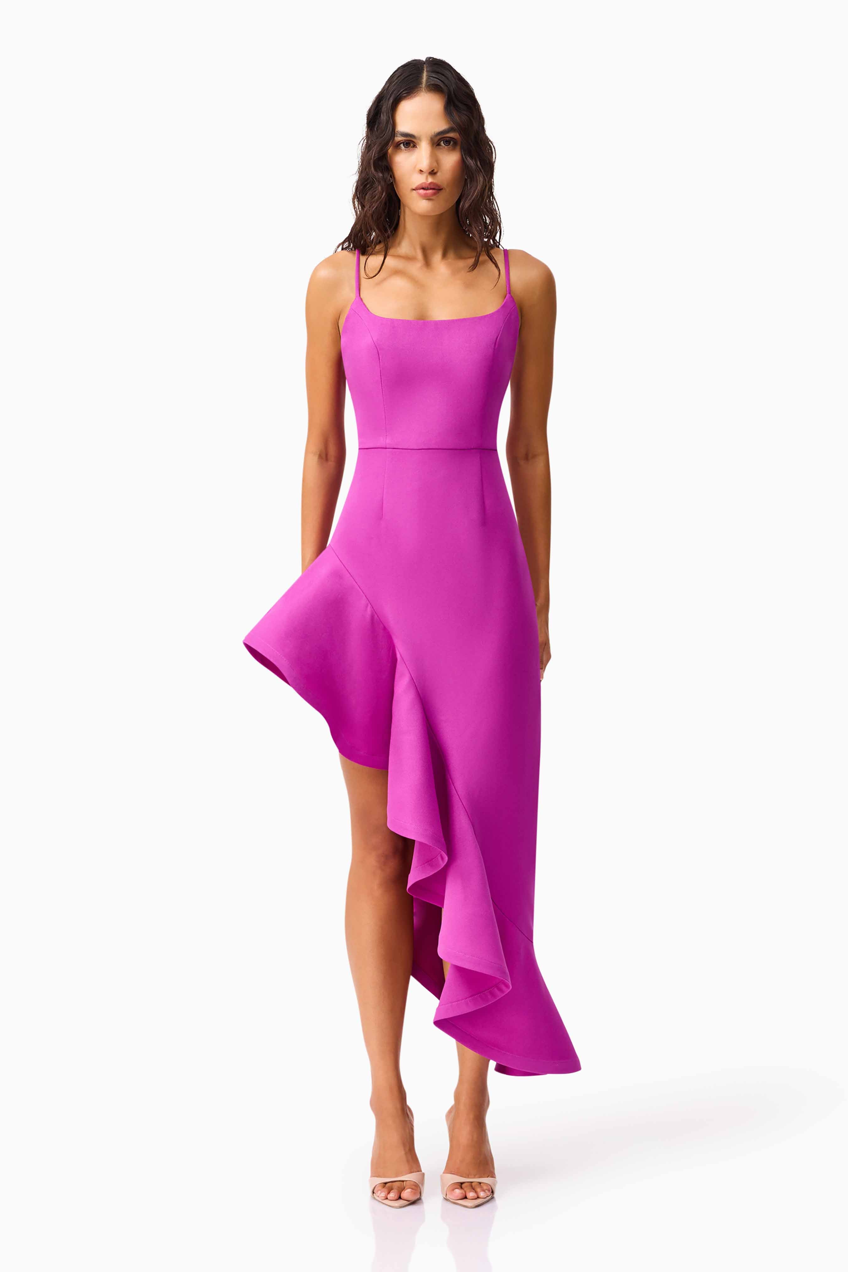 Beatrix Asymmetrical Gown in Purple | Elegant Statement – Elliatt