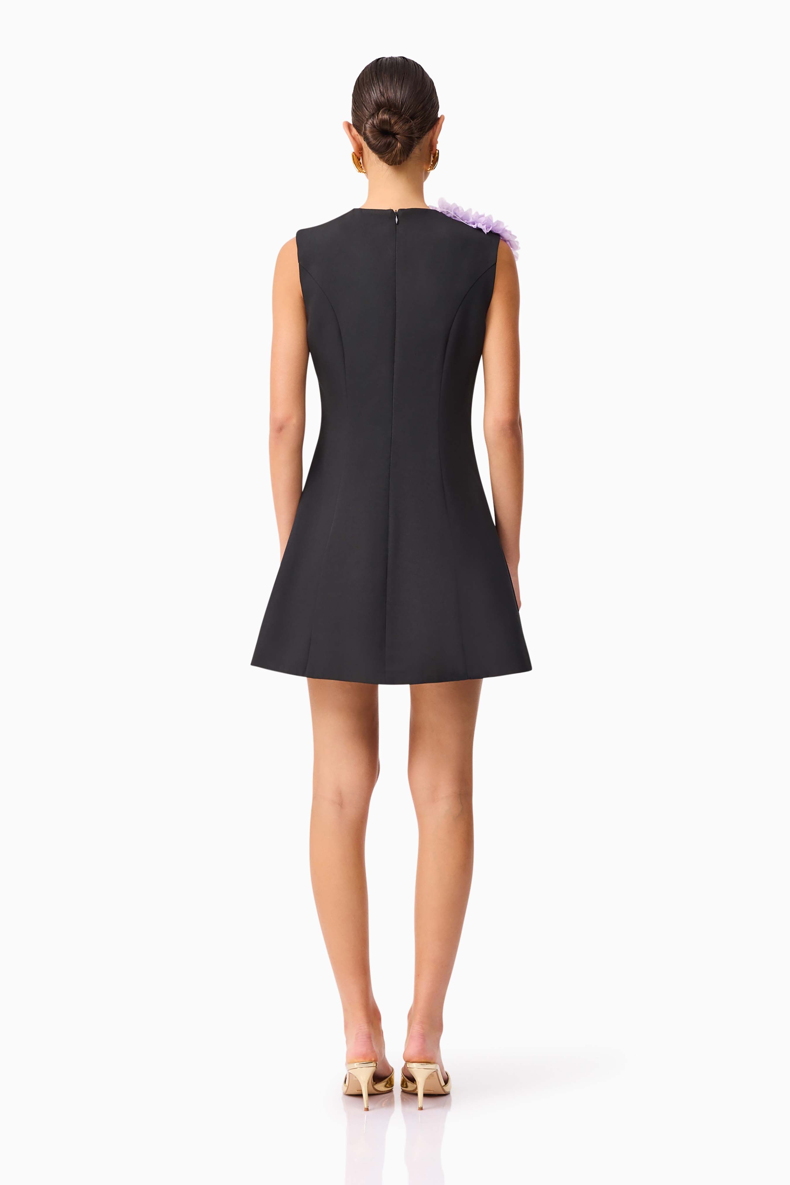 Buttercup Embroidered Mini Dress in Black – Elliatt